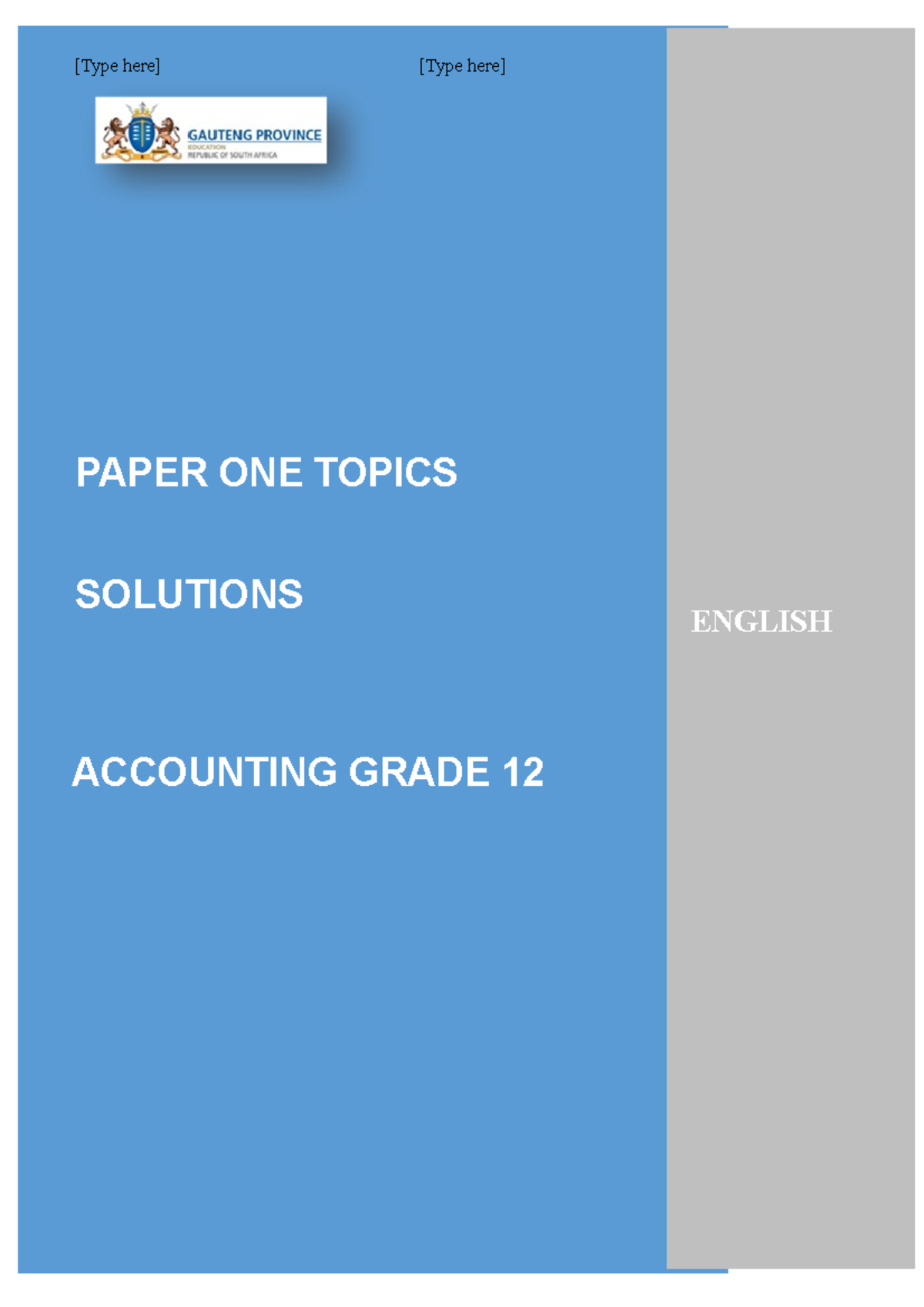 Grade 12 Accounting P1 Solutions: Key Topics & Explanations - Studocu