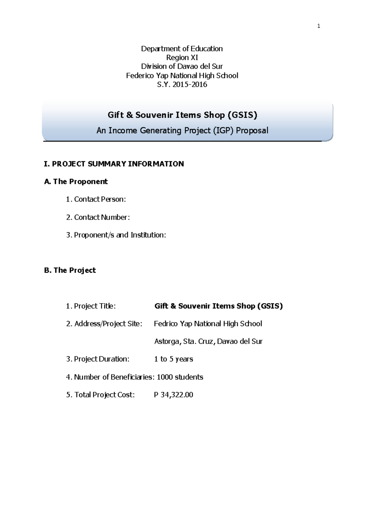 437958191 Gift & Souvenir Items Shop: Income Generating Project ...