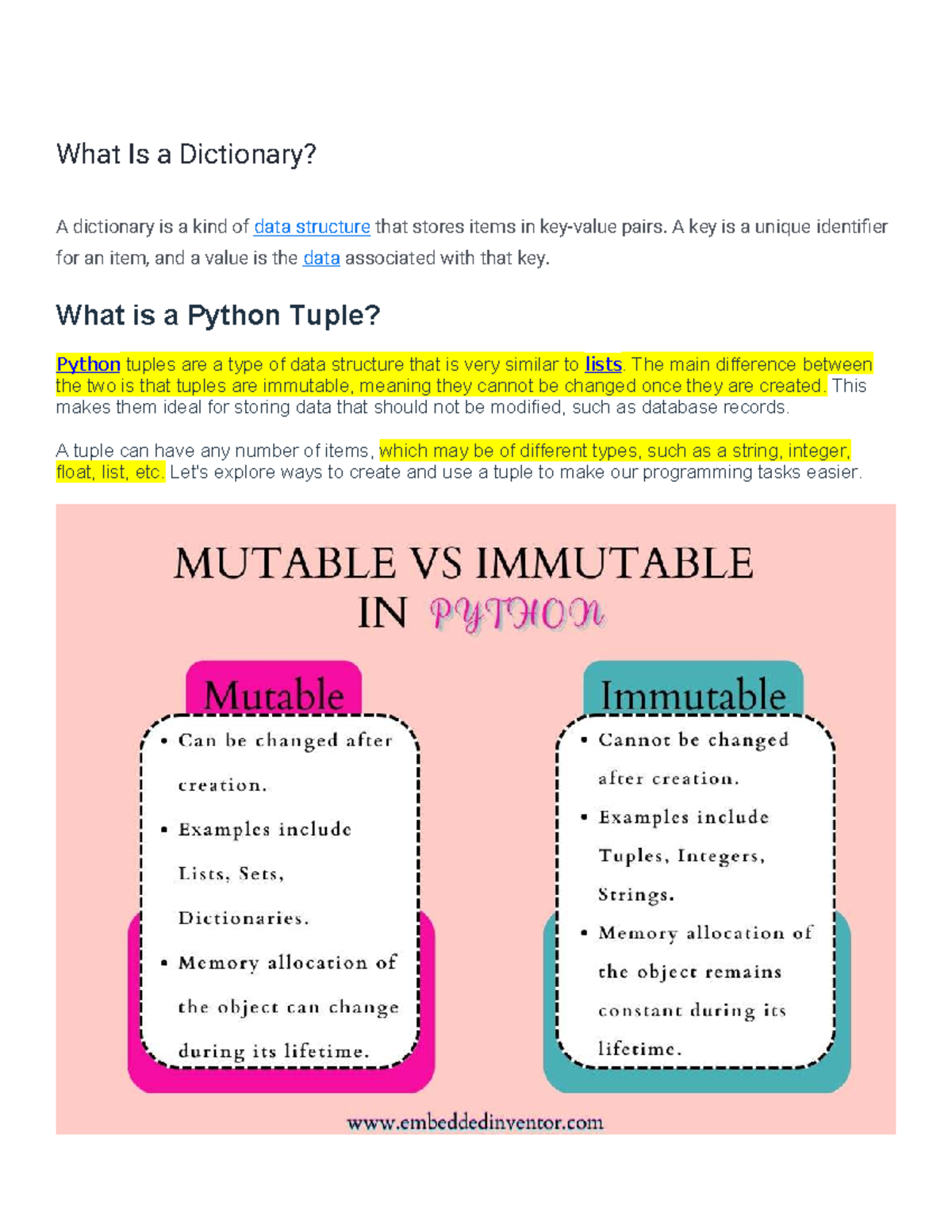 Understanding Python Data Structures: Dictionary, Tuple, and More - Studocu