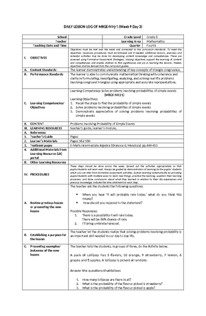 MATH5-Q4-MOD8 3 - Mathematics Quarter 4 – Module 8 : Solving Routine ...