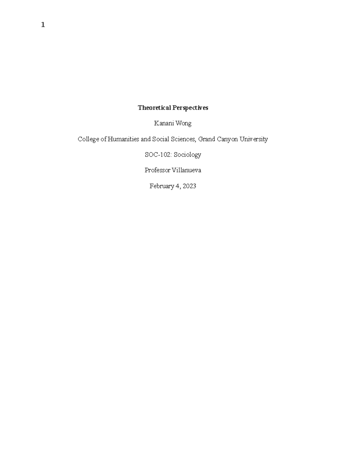 SOC-102 Theoretical Perspectives Essay: Understanding Sociological ...