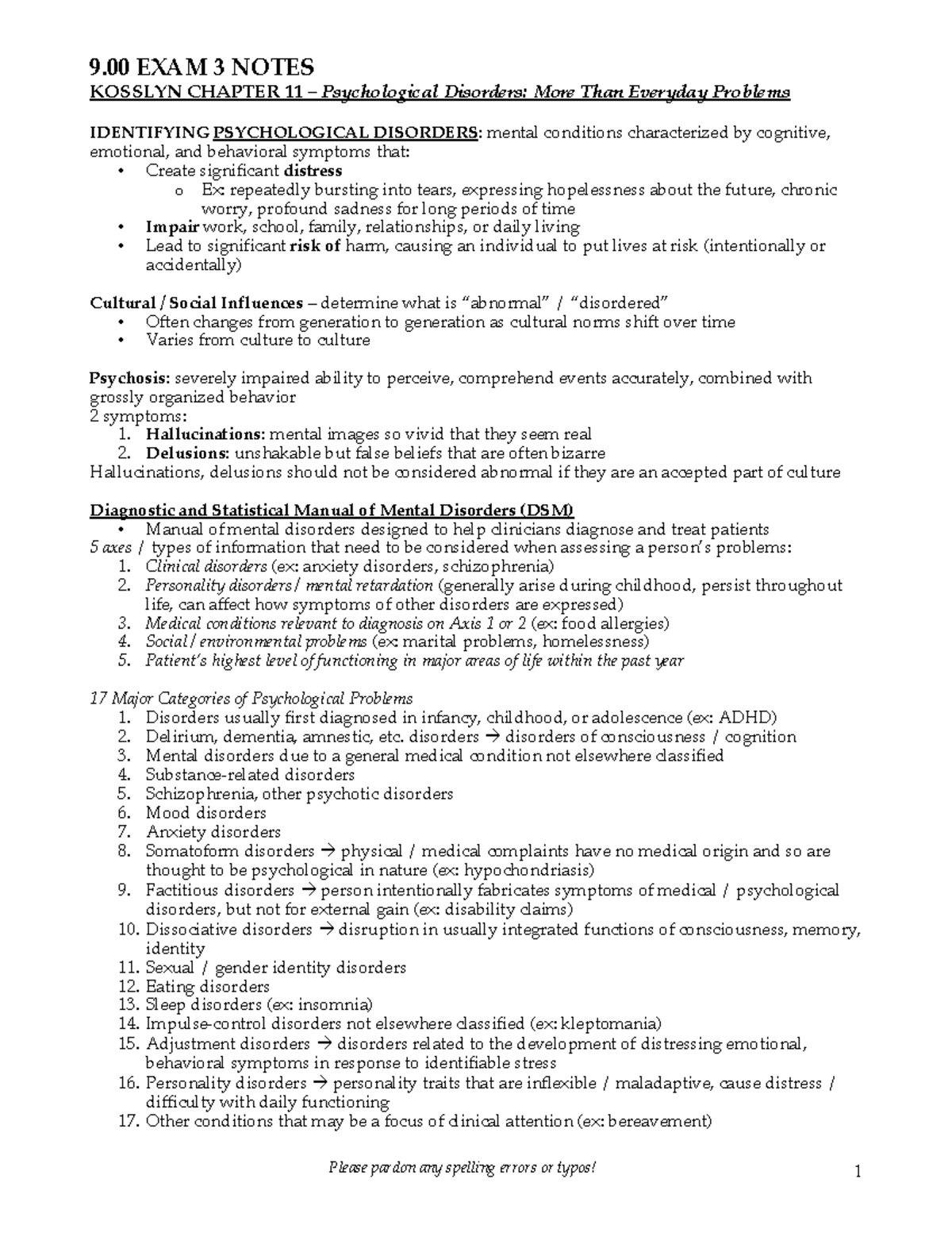 MIT 11 - introduction to psychology - KOSSLYN CHAPTER 11 ...