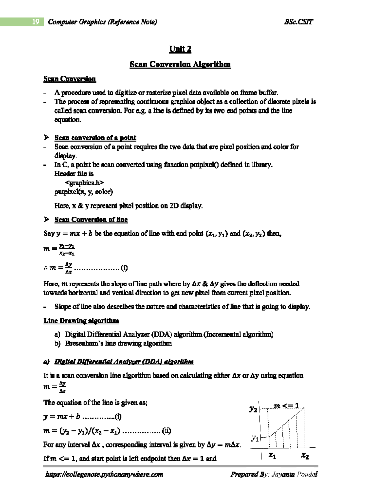 Unit 2 - computer graphic - 19 Computer Graphics (Reference Note) BSc ...
