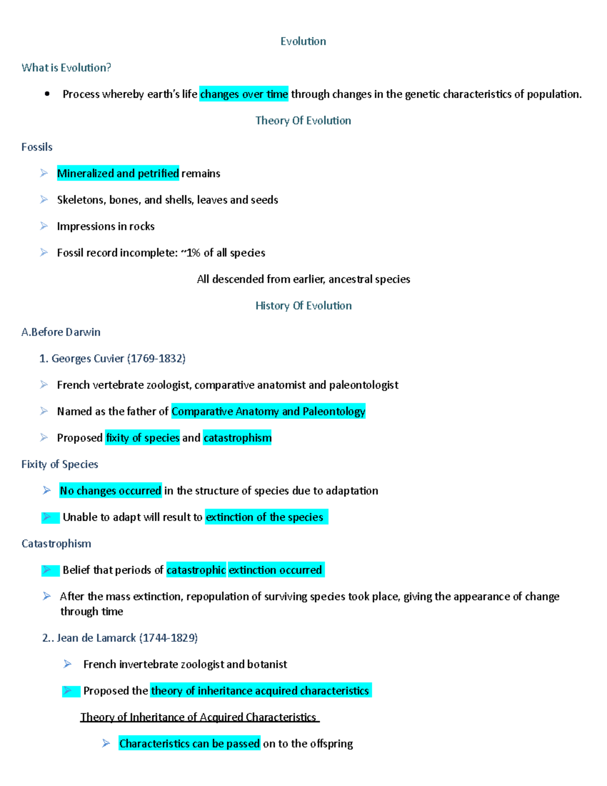 GZOO- Midterm- Reviewer - Evolution What is Evolution? Process where ...
