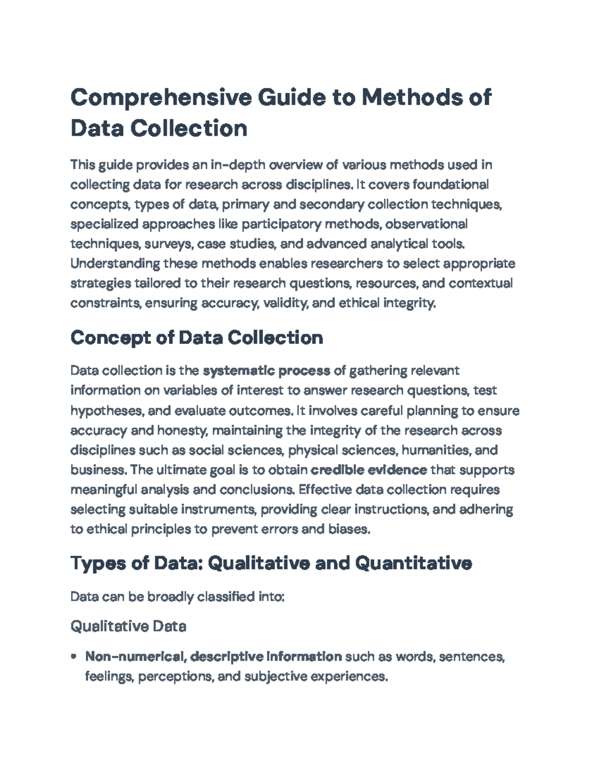 Comprehensive Guide to Data Collection Methods for Research (DCR 101 ...