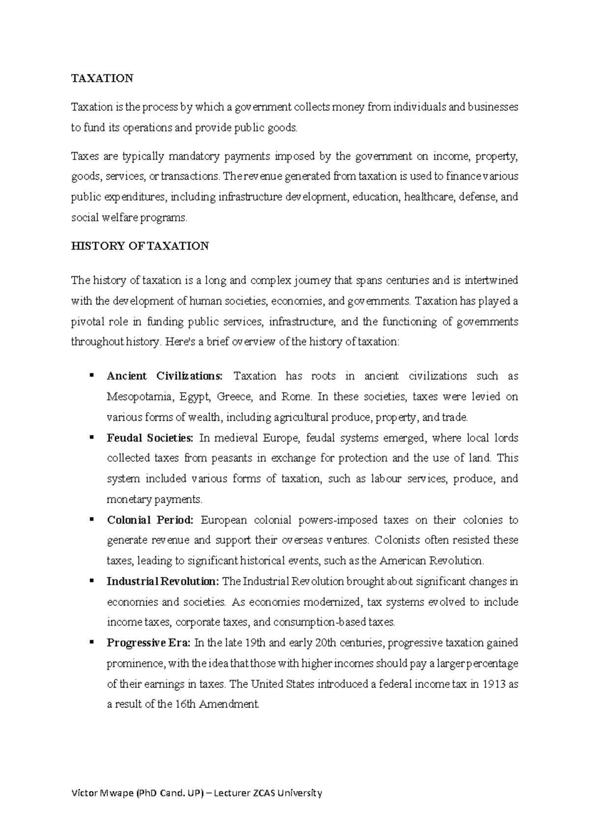 TAXATION & ITS FUNCTIONS: A Comprehensive Overview - Studocu