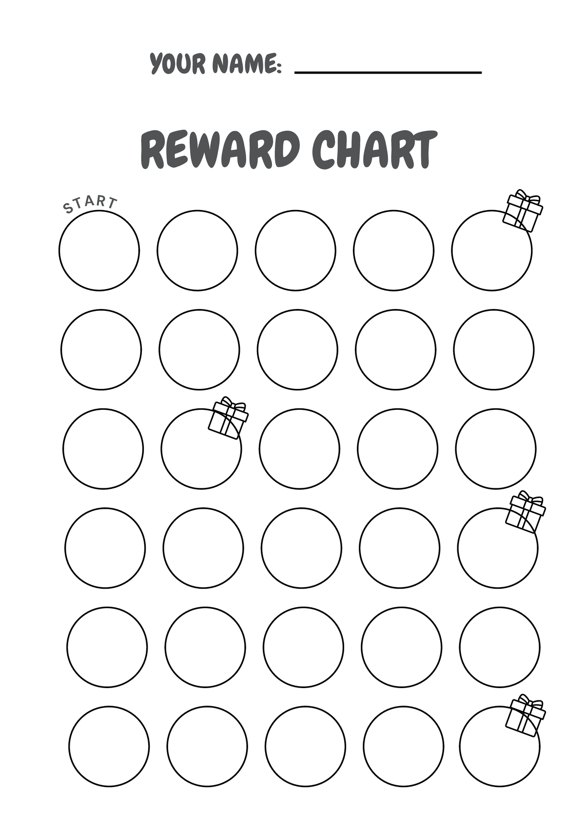 Reward Chart - note - English - S T A R T YOUR NAME: REWARD CHART S T A ...