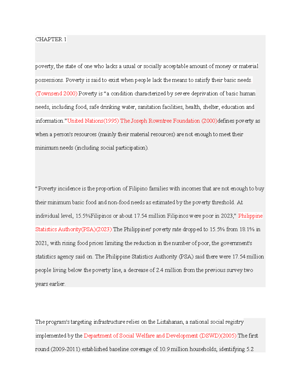 CHAPTER 1: Understanding Poverty and Its Impact on Filipino Households - Studocu