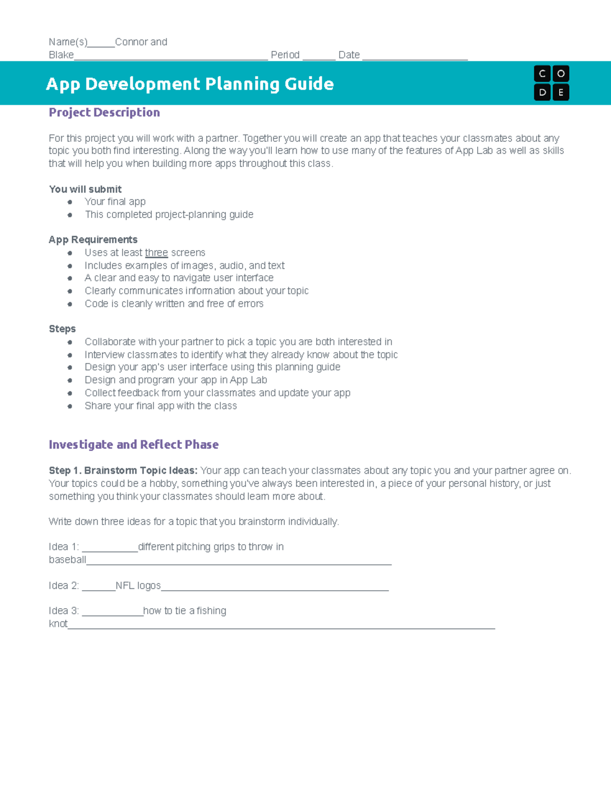 CS101 Final Project: App Development Planning Guide and Reflection - Studocu