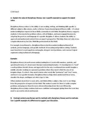 Task 1 Reading Comprehension - DNP Task 1: Reading Comprehension ...