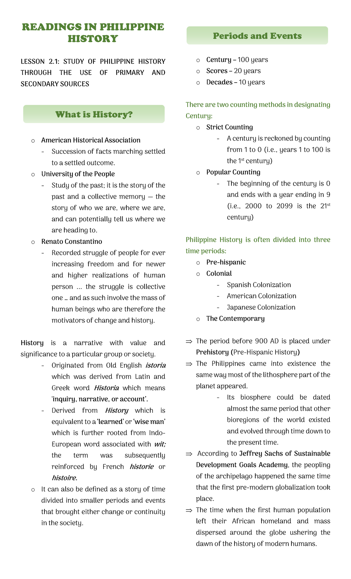 RPH 101: Prelims Reviewer on Philippine History and Concepts - Studocu