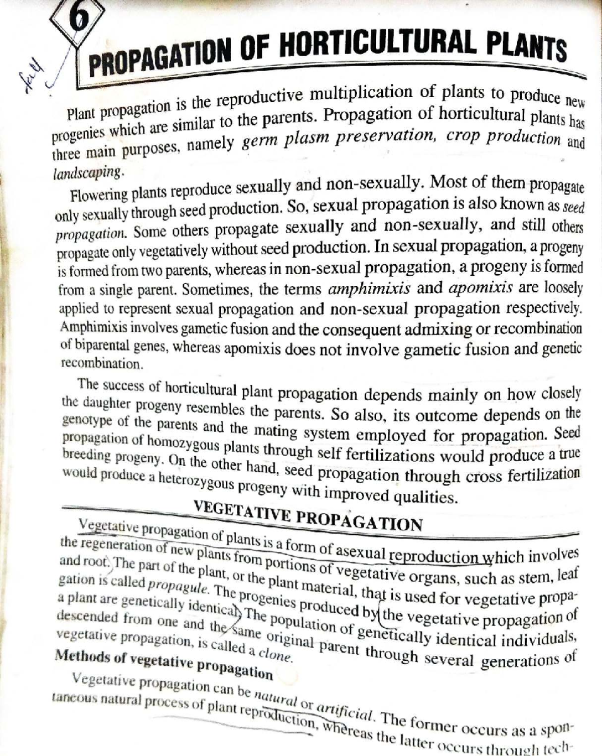Propagation of Horticultural Plants: Methods and Techniques (HORT 101 ...