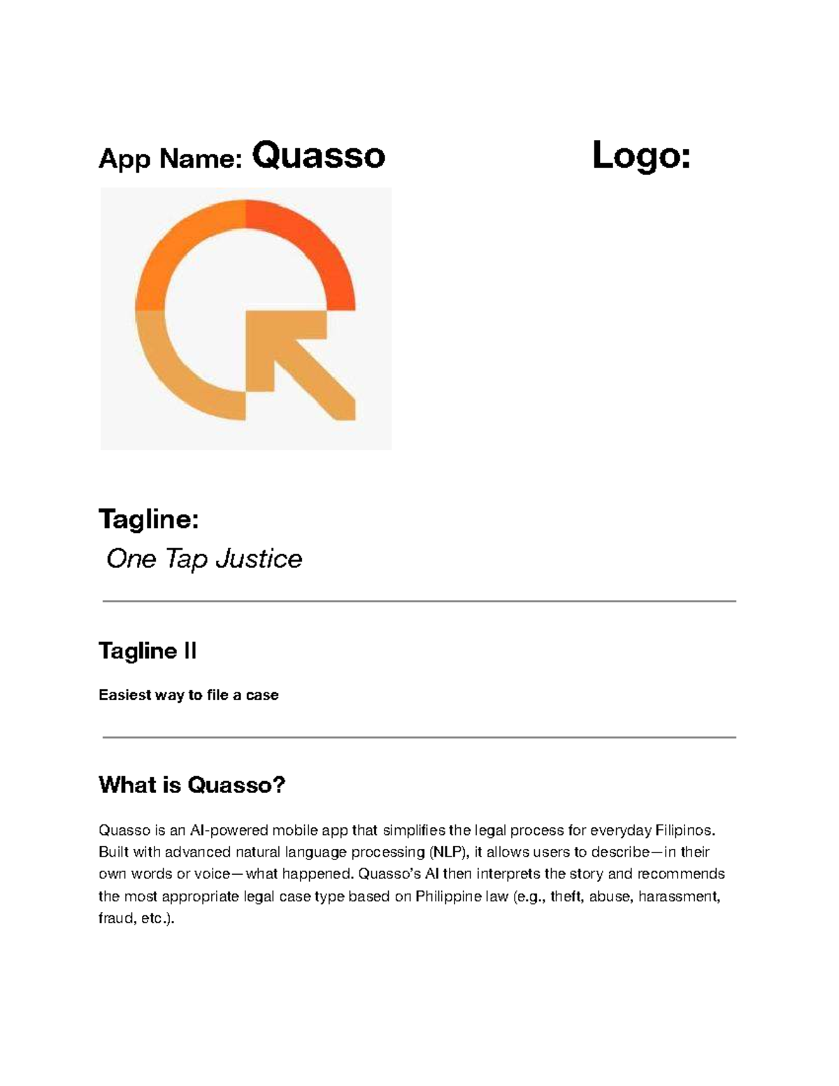 Quasso: One Tap Justice - Simplifying Legal Processes in the ...