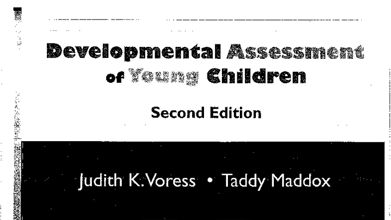 DAYC-2 Developmental Assessment of Young Children Manual - Studocu