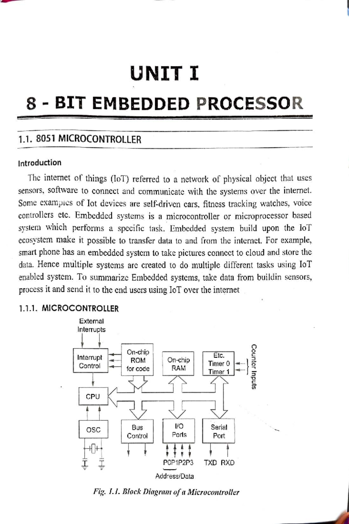 8051 Microcontroller Overview and Embedded Systems (Unit I) - Studocu