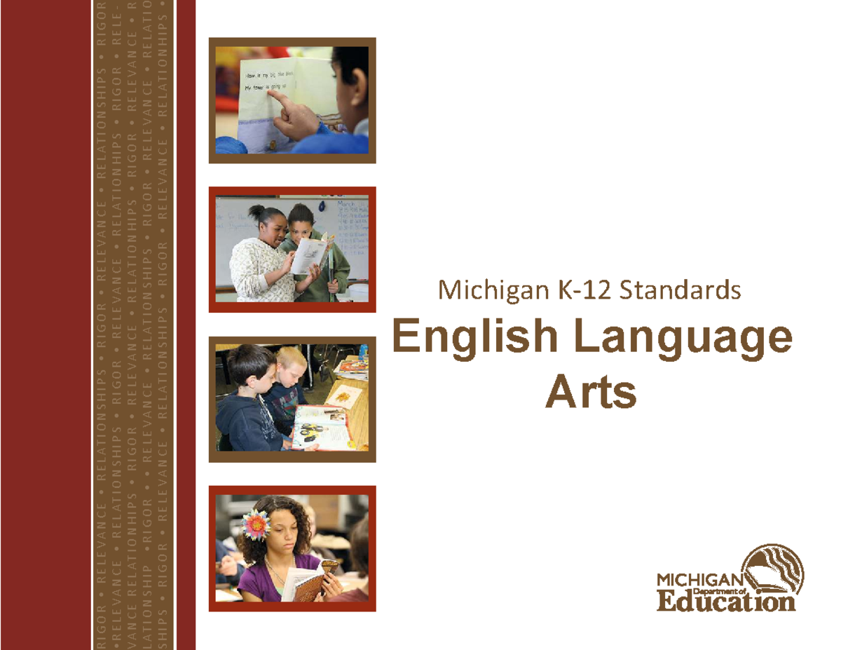 Michigan K-12 ELA Standards: Overview and Guidelines Document - Studocu