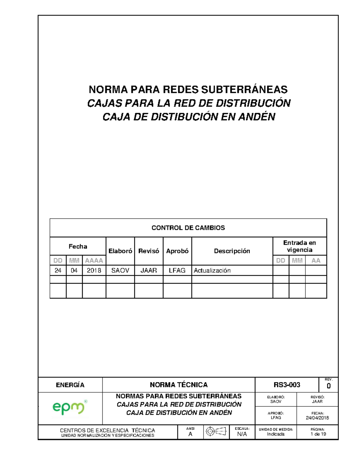 Normativa Técnica RS3-003: Cajas para Redes Subterráneas y Distribución ...