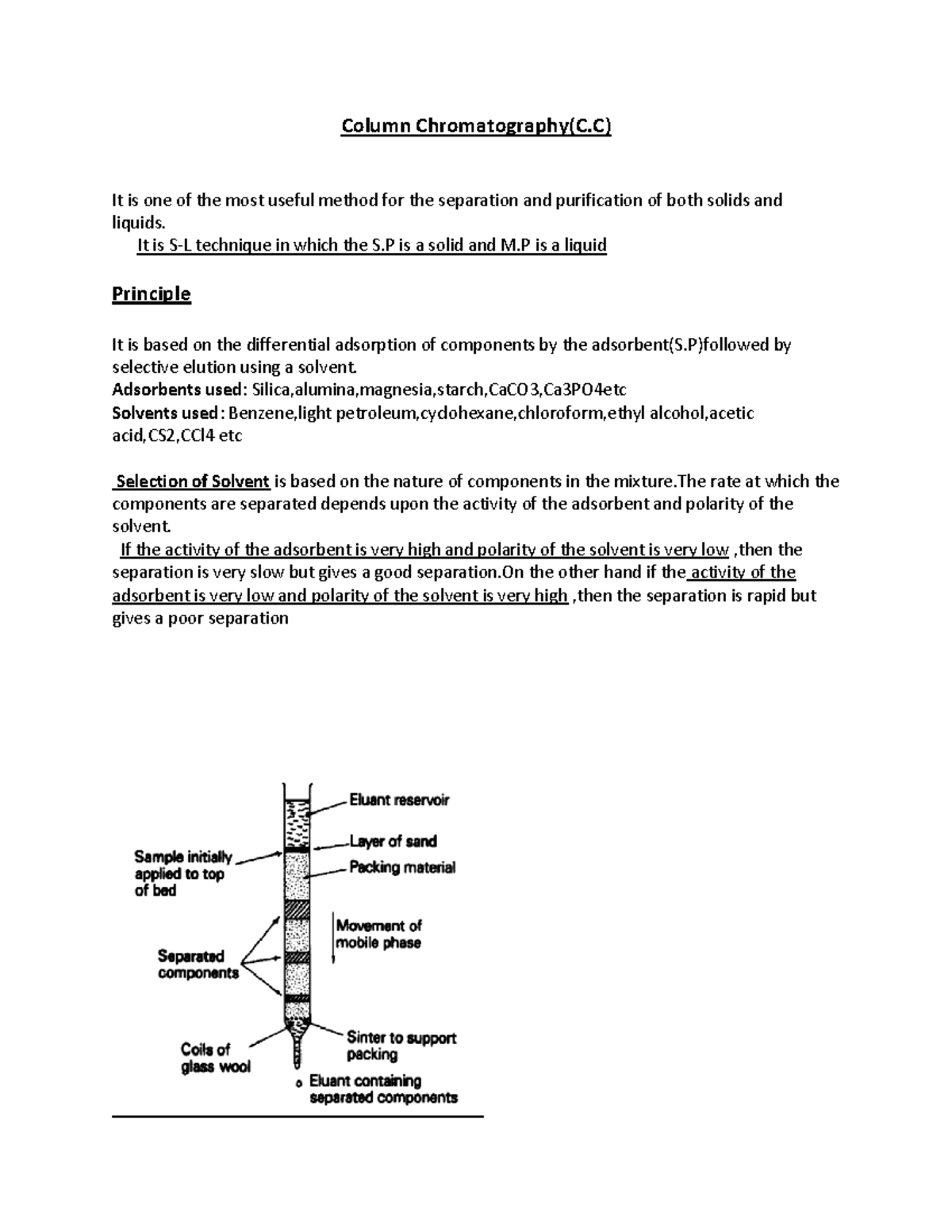 Column Chromatography - Column Chromatography(C) It is one of the most ...