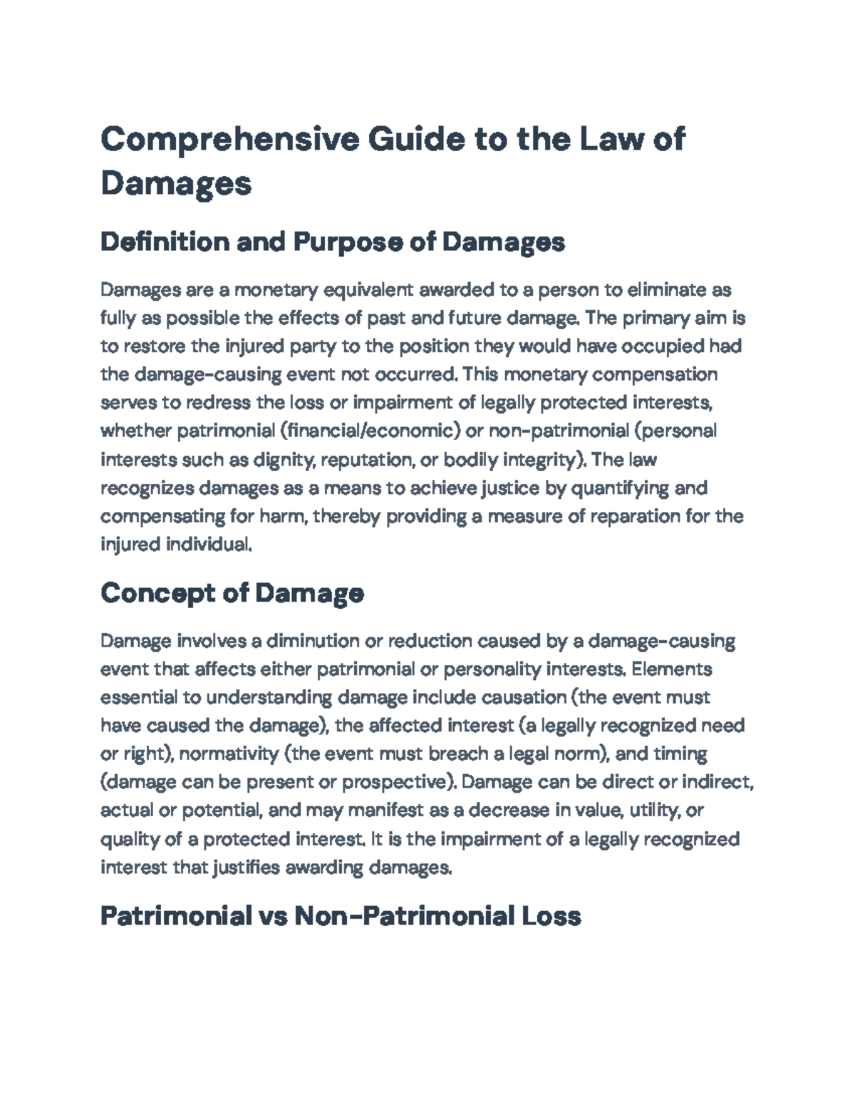 Comprehensive Guide to Law of Damages: Definition, Purpose & Types ...