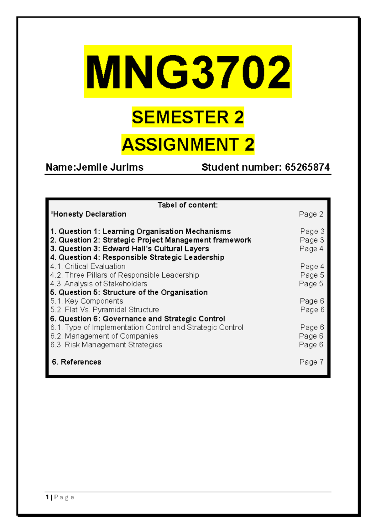 MNG3702 SEMESTER 2 ASSIGNMENT 2: Strategic Leadership & Culture ...