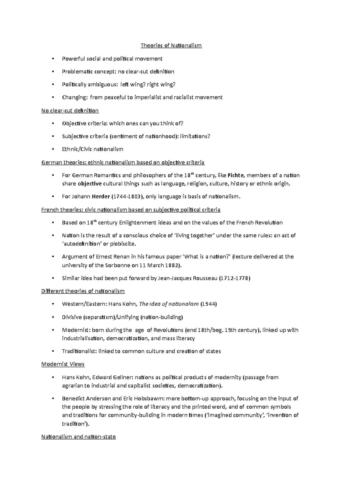 Theories of Nationalism - Nationalism, Democracy and Socialism in ...