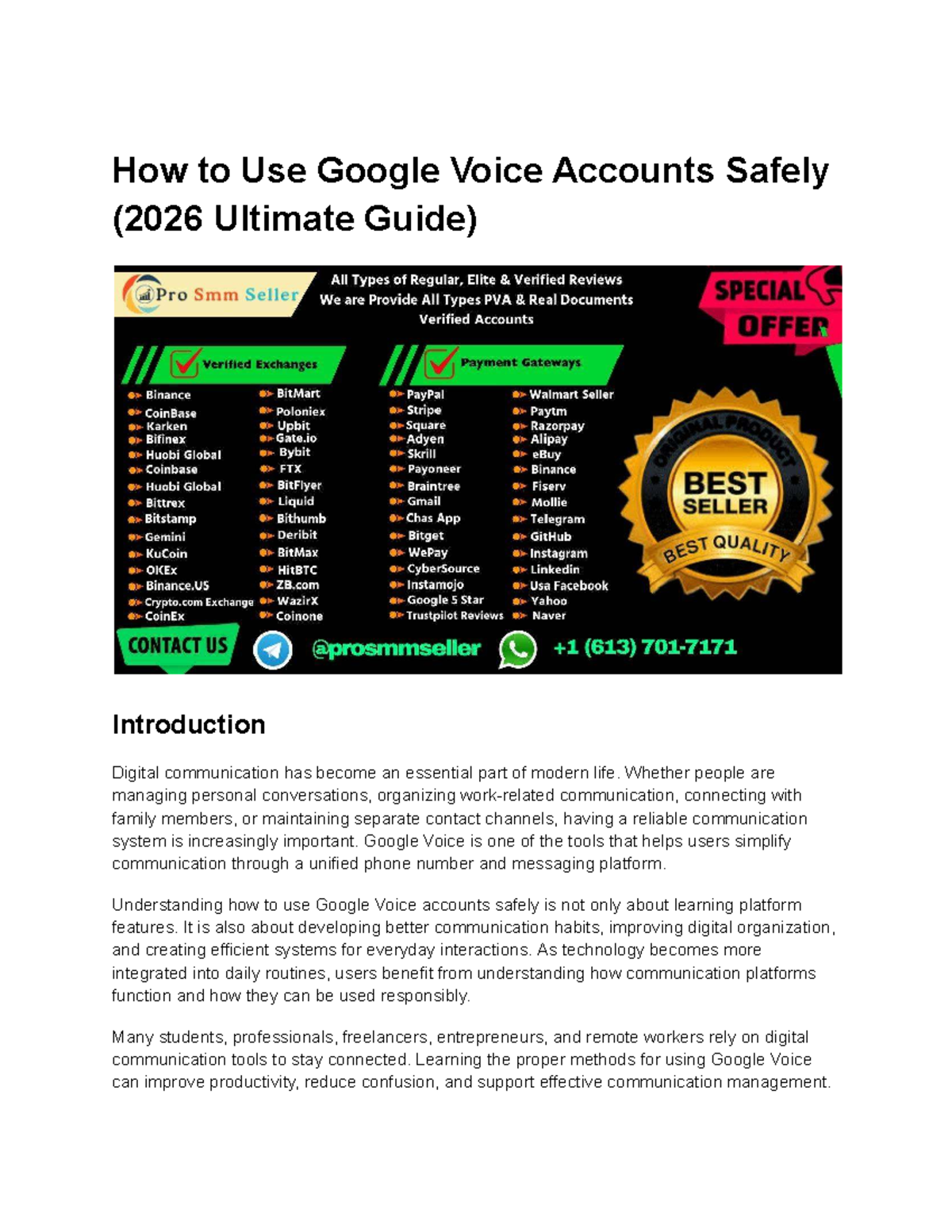 Buying Google Voice Numbers Securely (2026 Guide) - Studocu