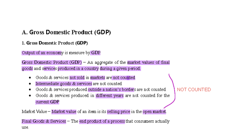 P02A. Understanding Gross Domestic Product (GDP) Concepts - Studocu