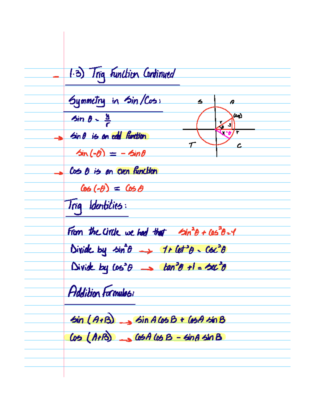Chapter 1 - MTH140: Trigonometric Functions and Identities - Studocu