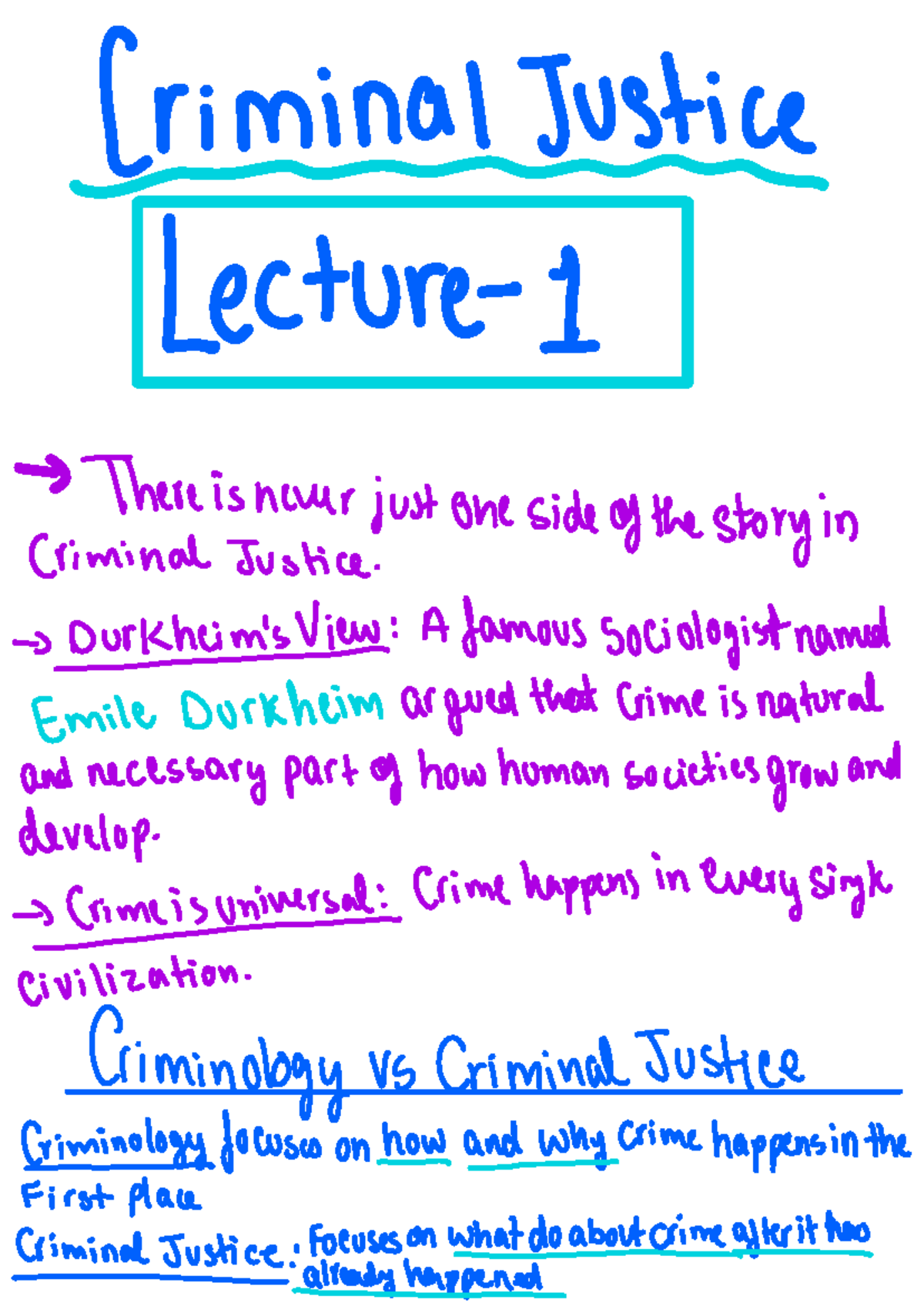 CJ 101: Lecture 1 - Introduction to Criminal Justice - Studocu