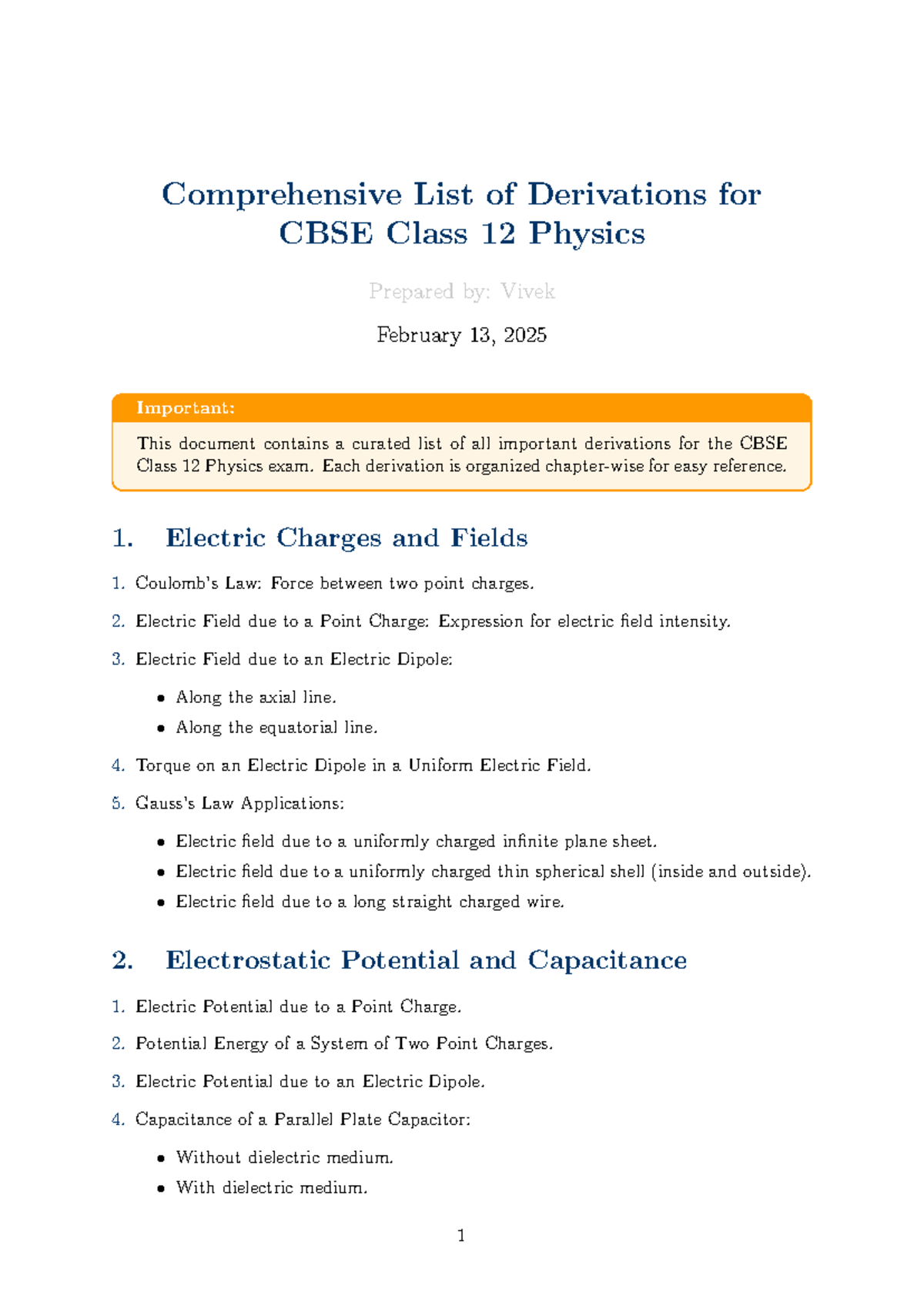 I Mportant Derivations - Comprehensive List of Derivations for CBSE ...