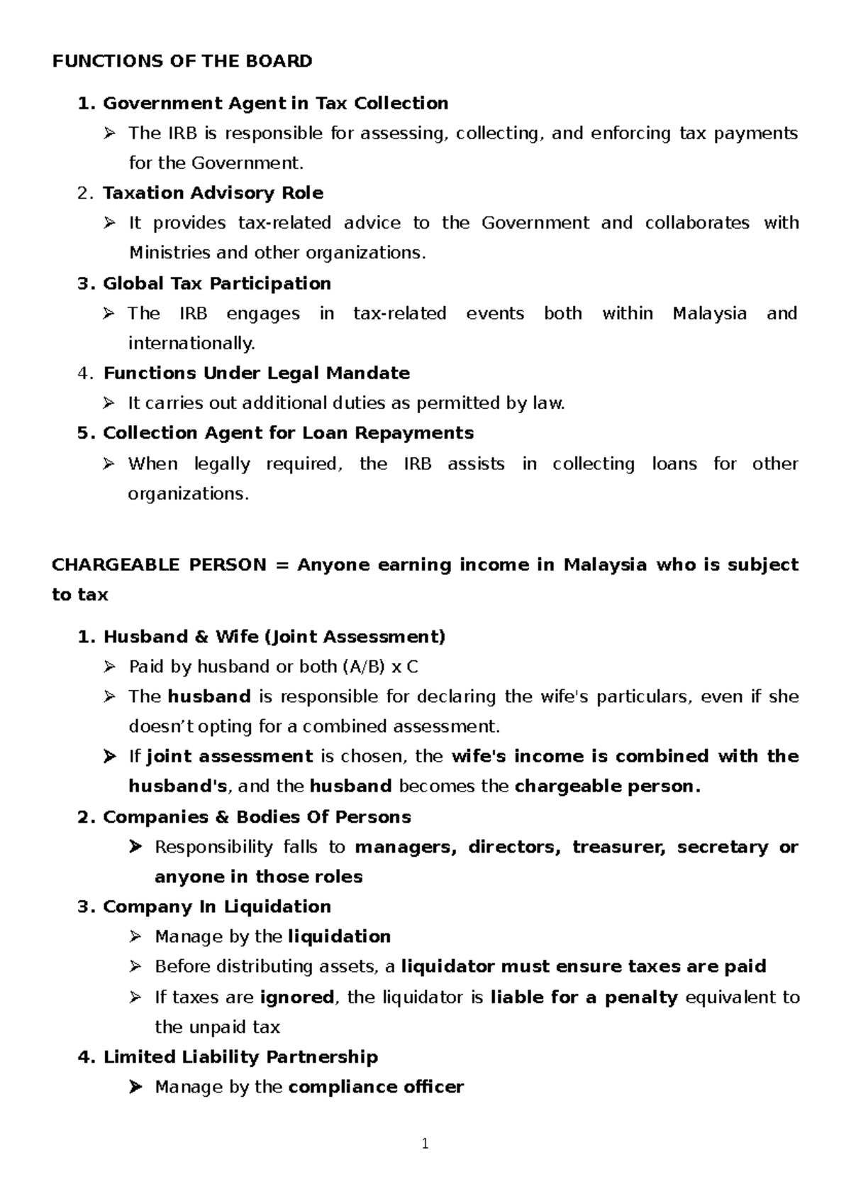 TAXATION FUNCTIONS AND RESPONSIBILITIES: QUIZ NOTES - Studocu