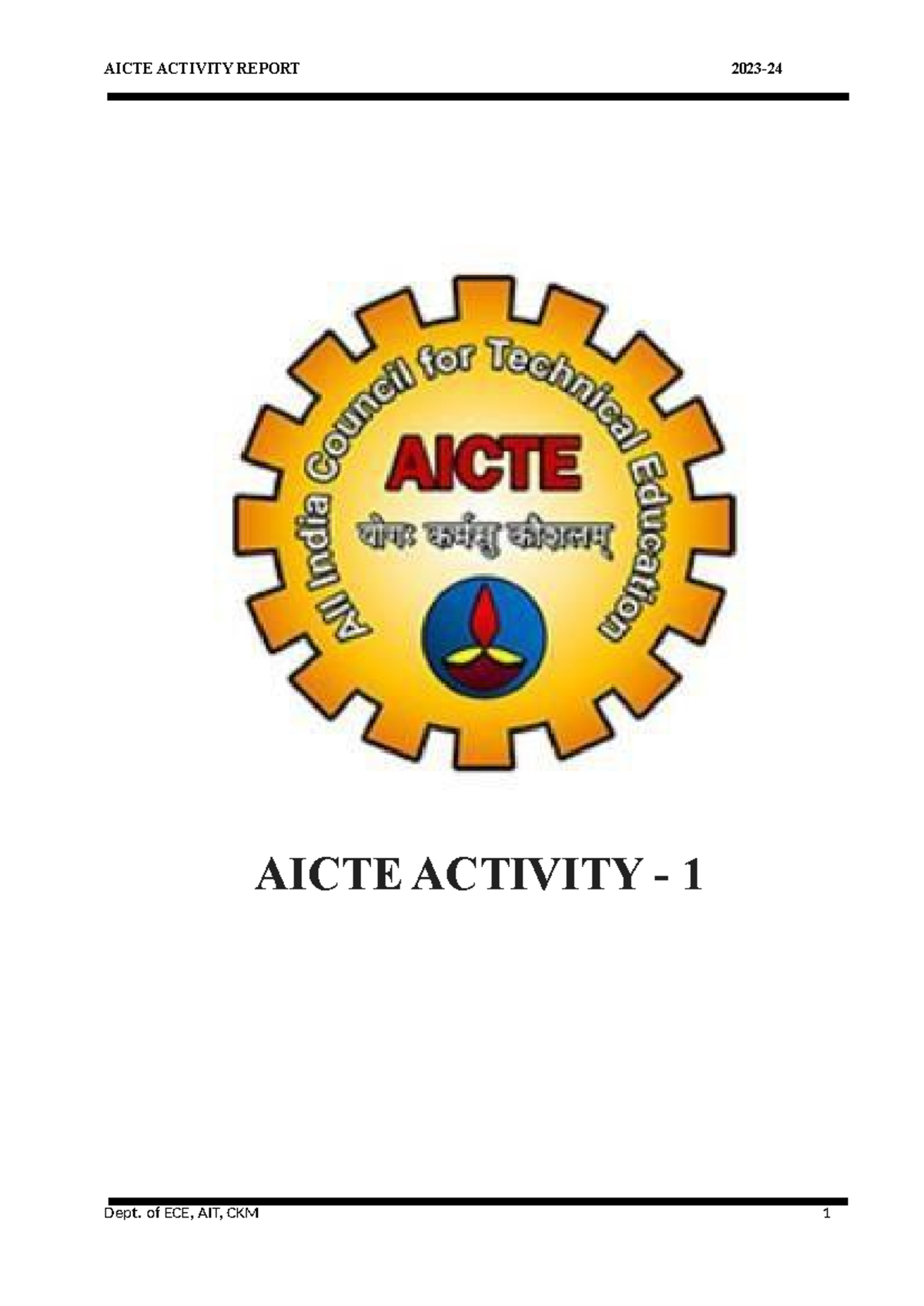 AICTE Activity Report: Automation of Local Agri Activities & Swachh ...