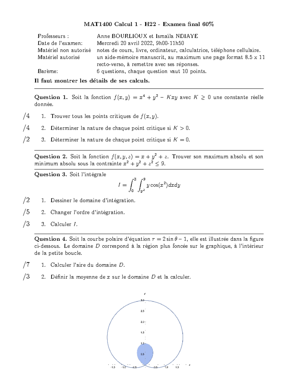 Révision-Finale-MAT1400-H22-Examens-Critiques-Calculez - Studocu