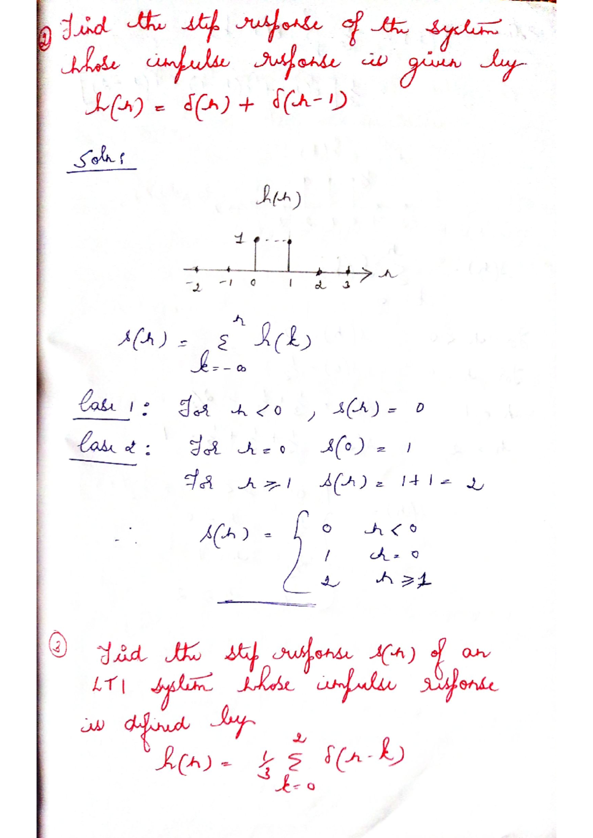 Step response problems - Signals and Systems - Studocu
