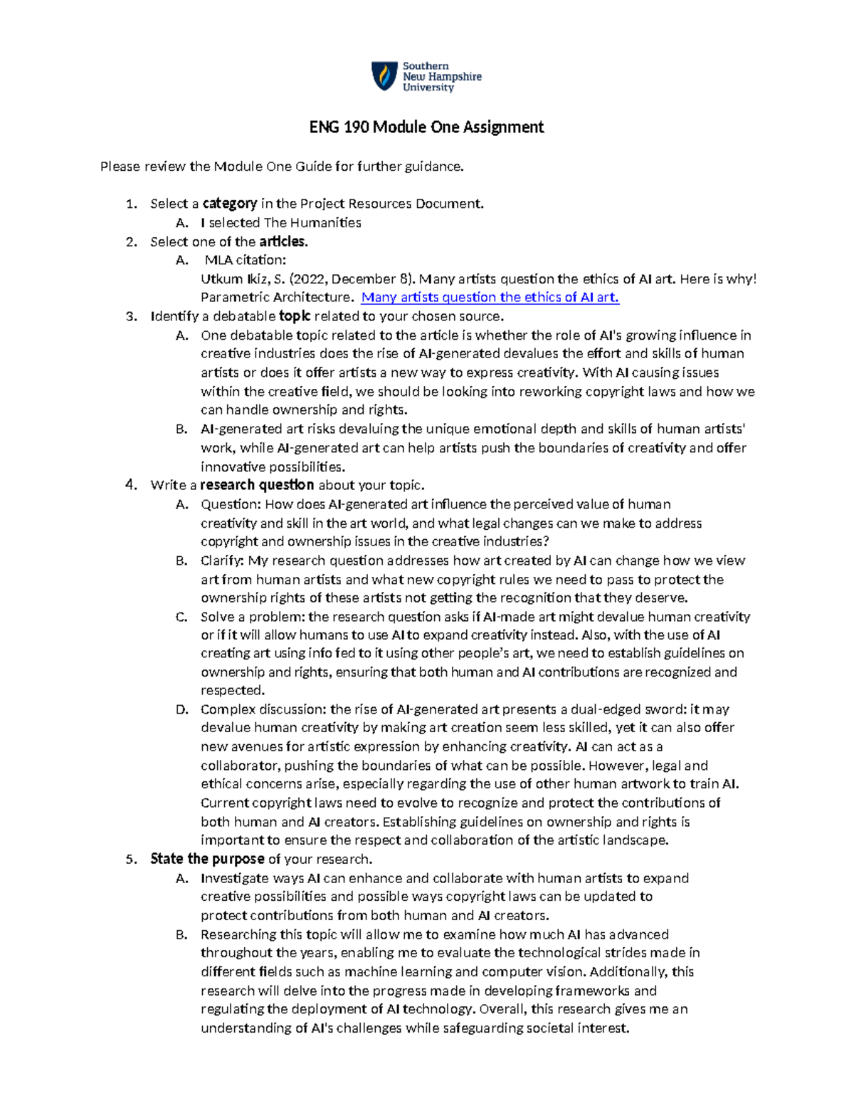 ENG 190 Module One Assignment Turcios miguel - ENG 190 Module One ...