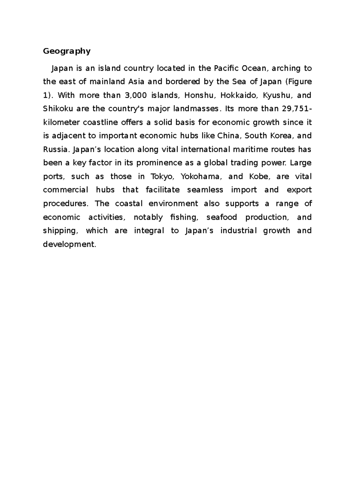 Geography of Japan: Economic and Environmental Insights - Studocu