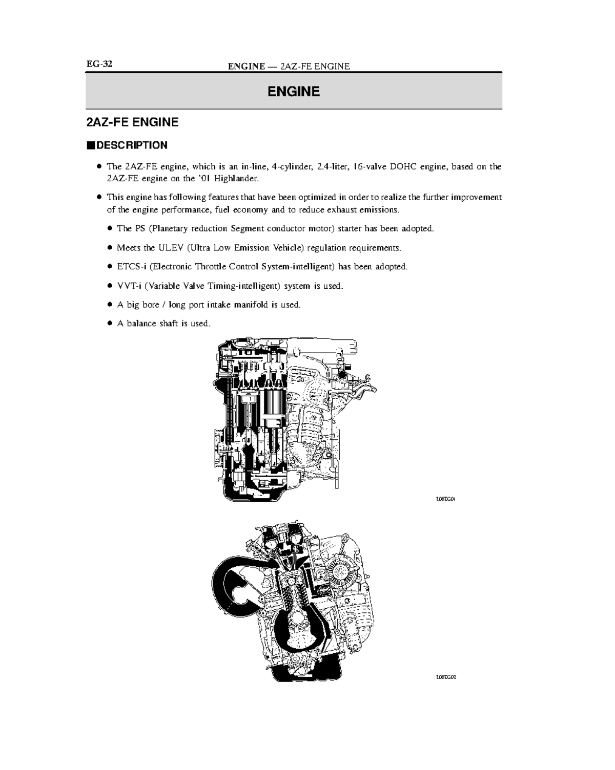 2AZ-FE Engine Specifications and Features Overview - Studocu