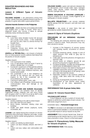 Lessons 1-6 of DRRR Class - DISASTER READINESS AND RISK REDUCTION ...