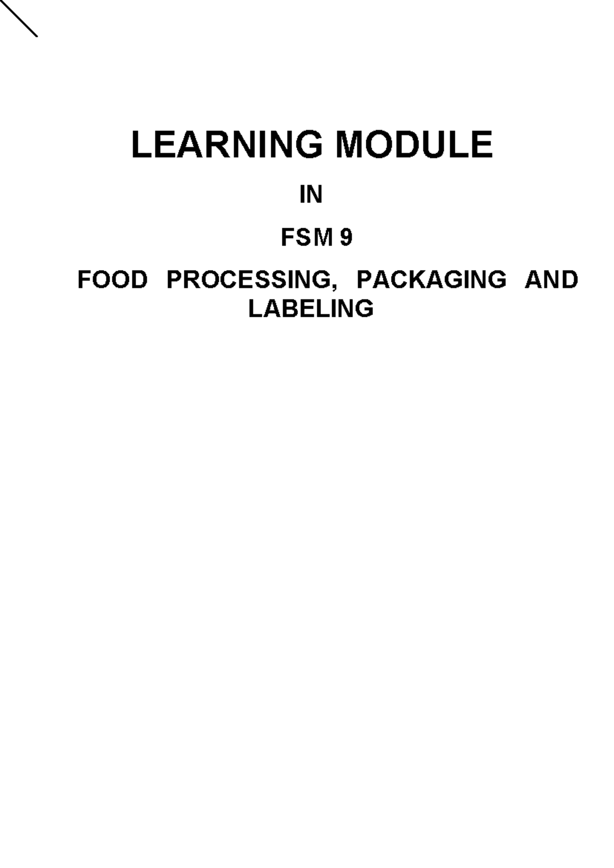 FSM 107: Food Processing, Packaging & Labeling - Learning Module on ...