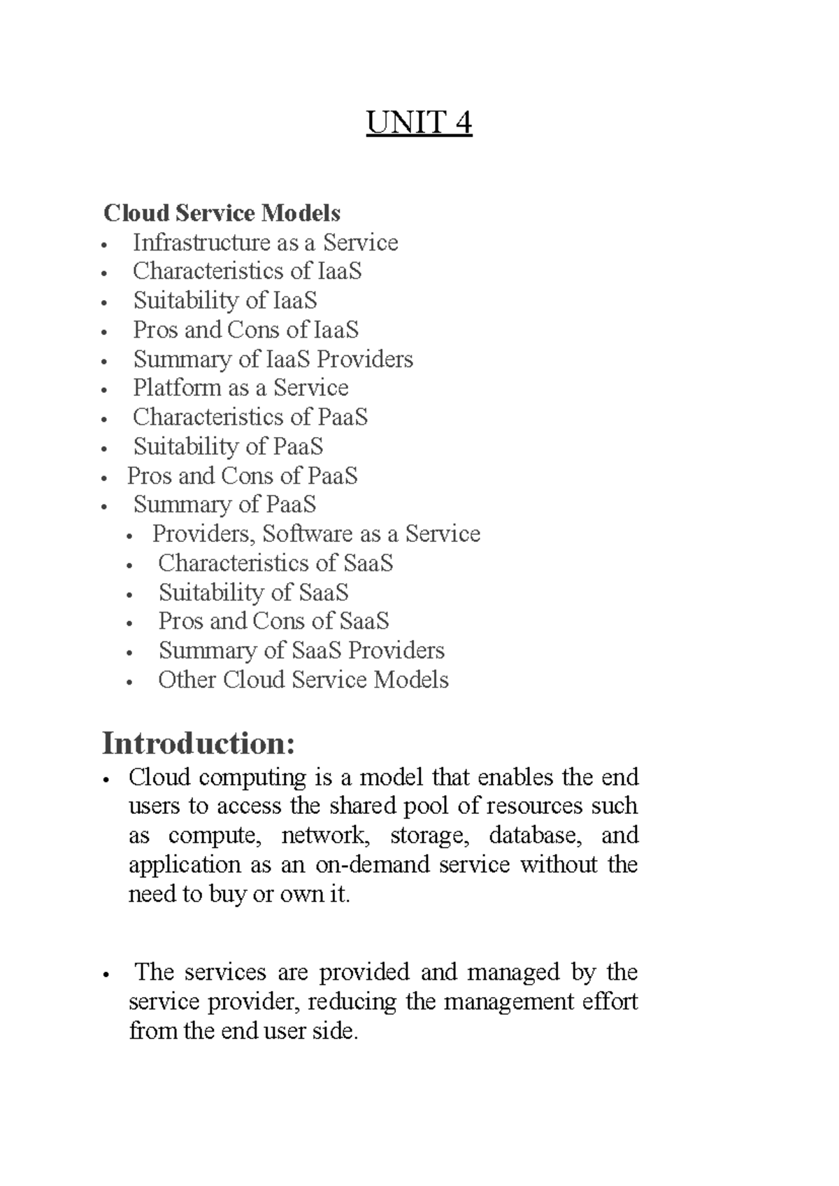 CC UNIT 4 - cloud computing - UNIT 4 Cloud Service Models ...