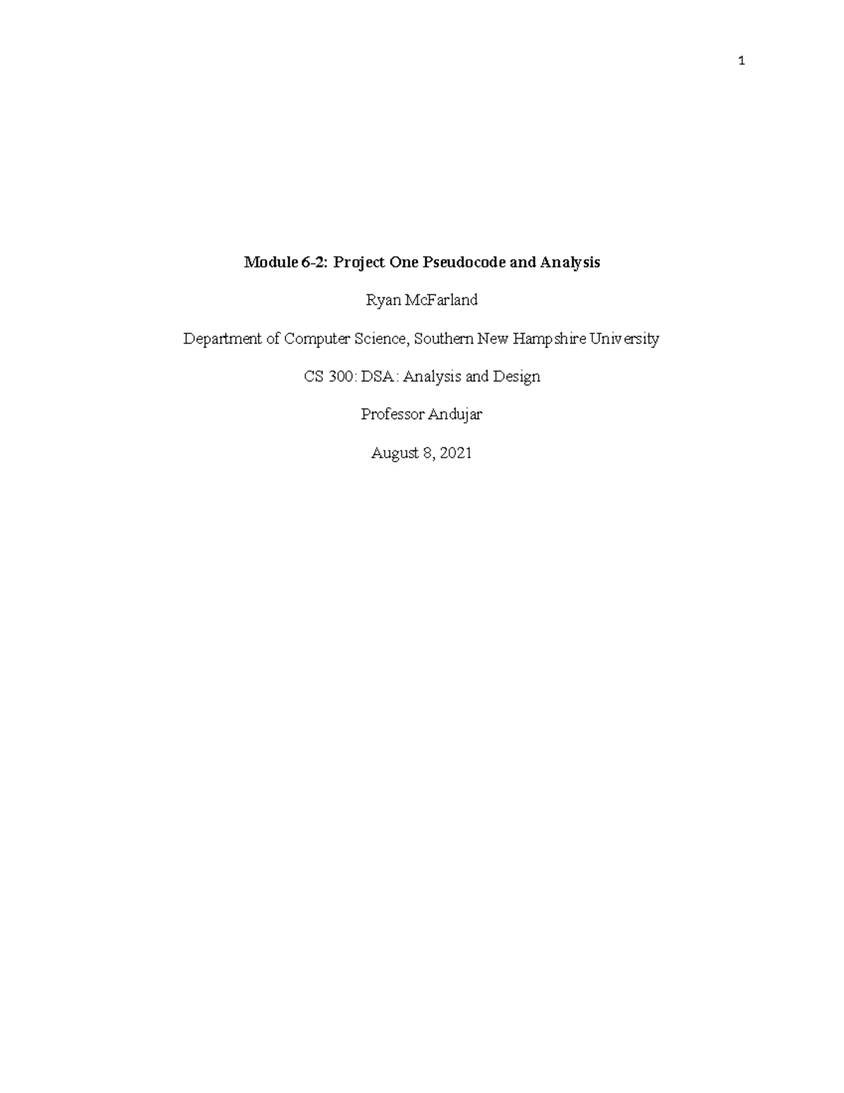 CS300 Module 6 Project 1: Pseudocode and Runtime Analysis - Studocu