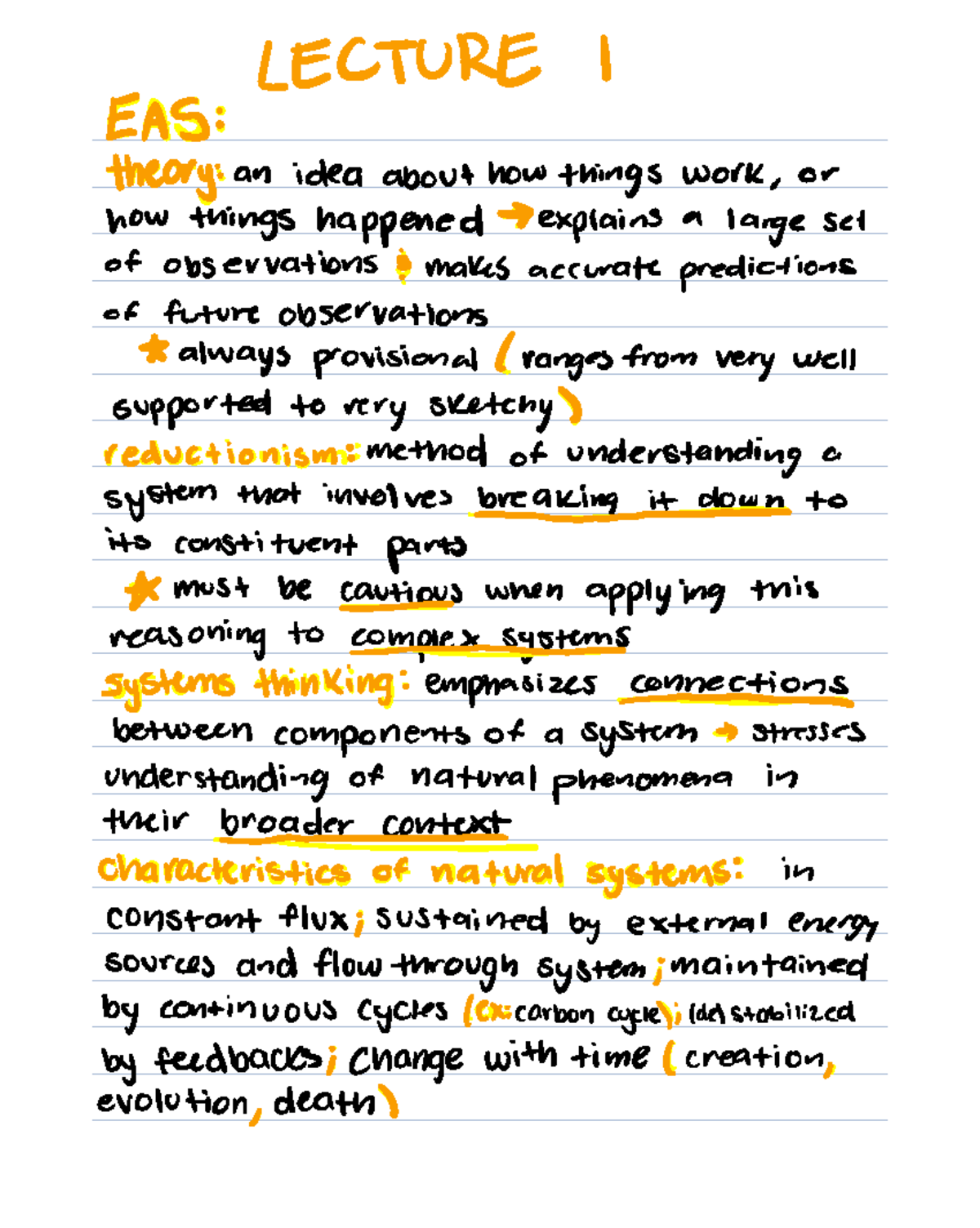 EAS 101: Lecture 1 on Systems Theory and Observations - Studocu