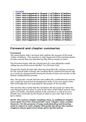 Fathers of Nations Chapter Summaries: A Comprehensive Guide - Studocu
