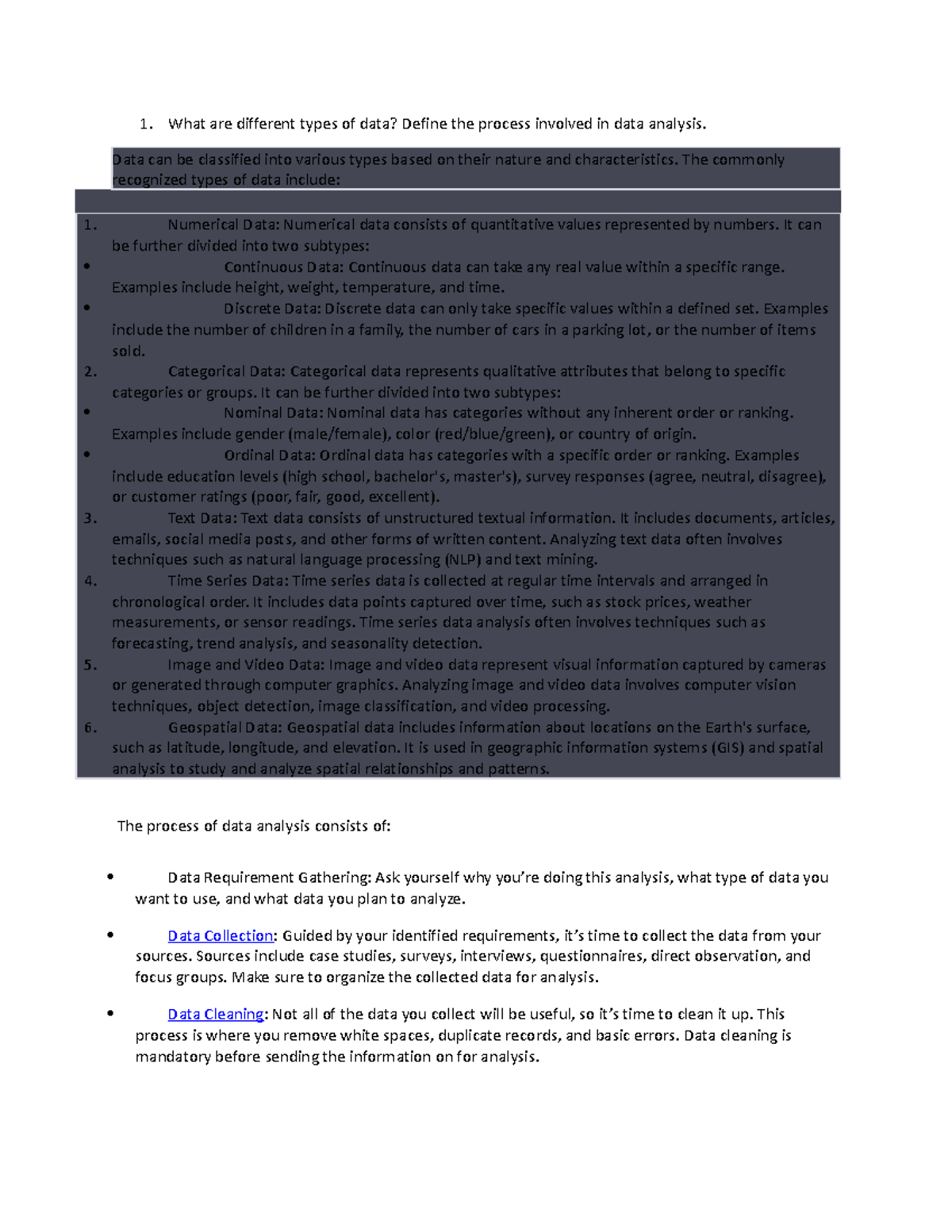 DAV - Data analysis and visualization notes - 1. What are different ...