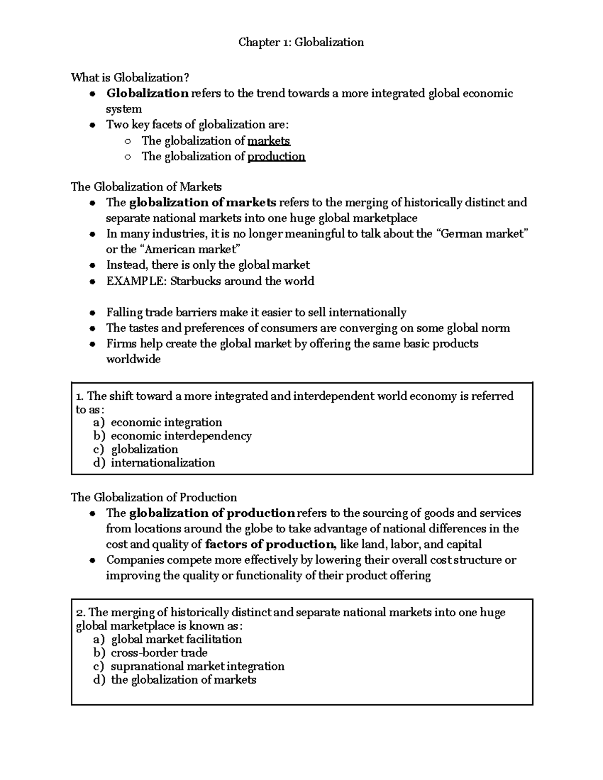 Chapter 1: Globalization Overview and Key Concepts (INTB 101) - Studocu