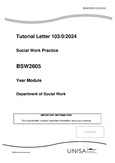bsw2605 - Unisa - social work practice - Studocu