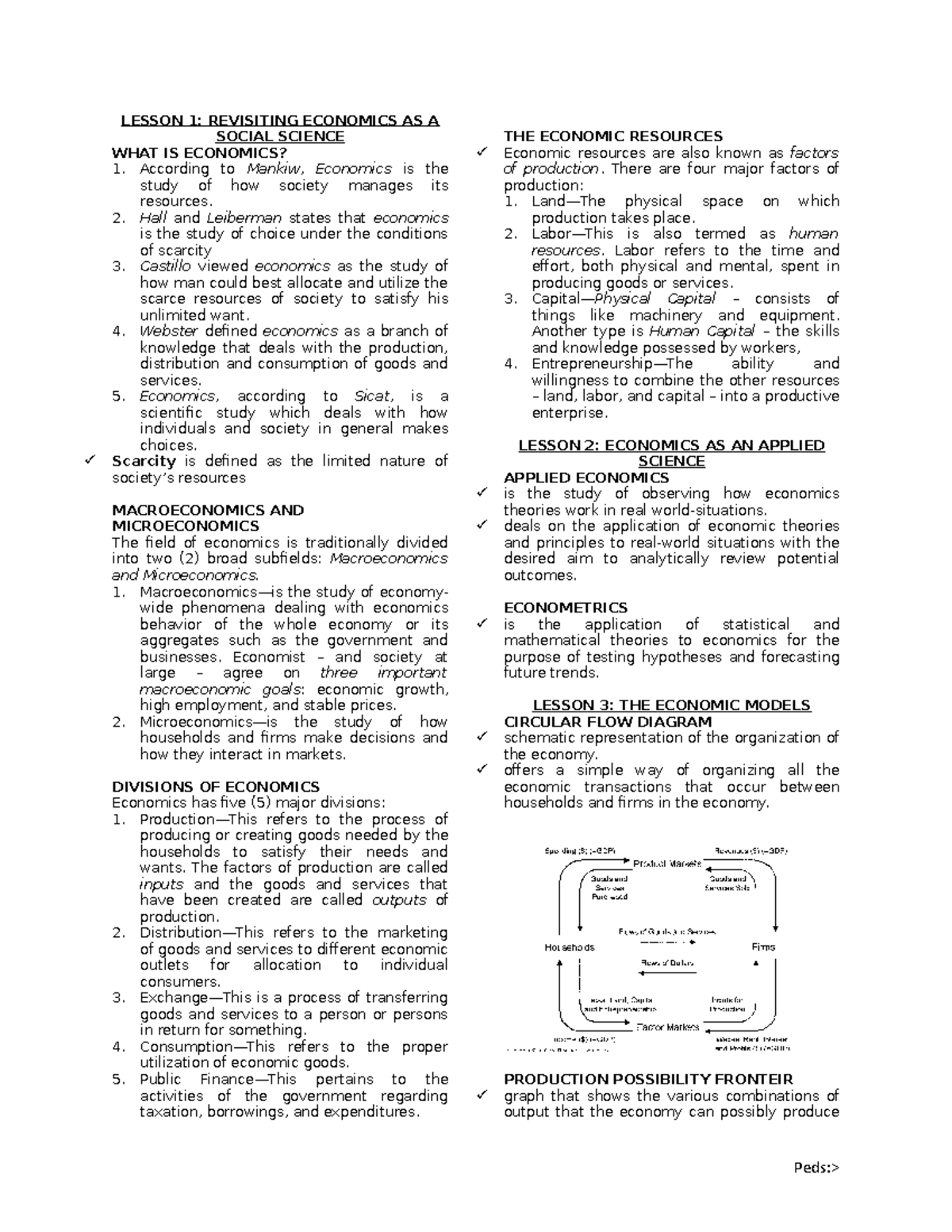 Economics 101: Comprehensive Review of Key Concepts and Theories - Studocu