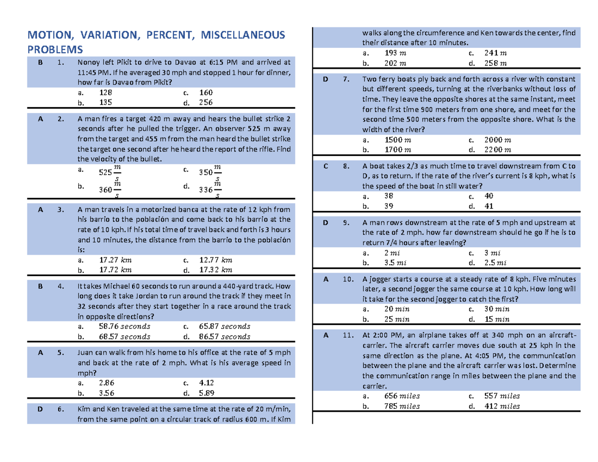 Pdfcoffee - Practice Problems - Civil Engineering Elective I ...