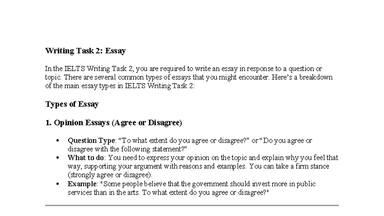 IELTS Writing Task 2: Essay Types and Tips for Success - Studocu