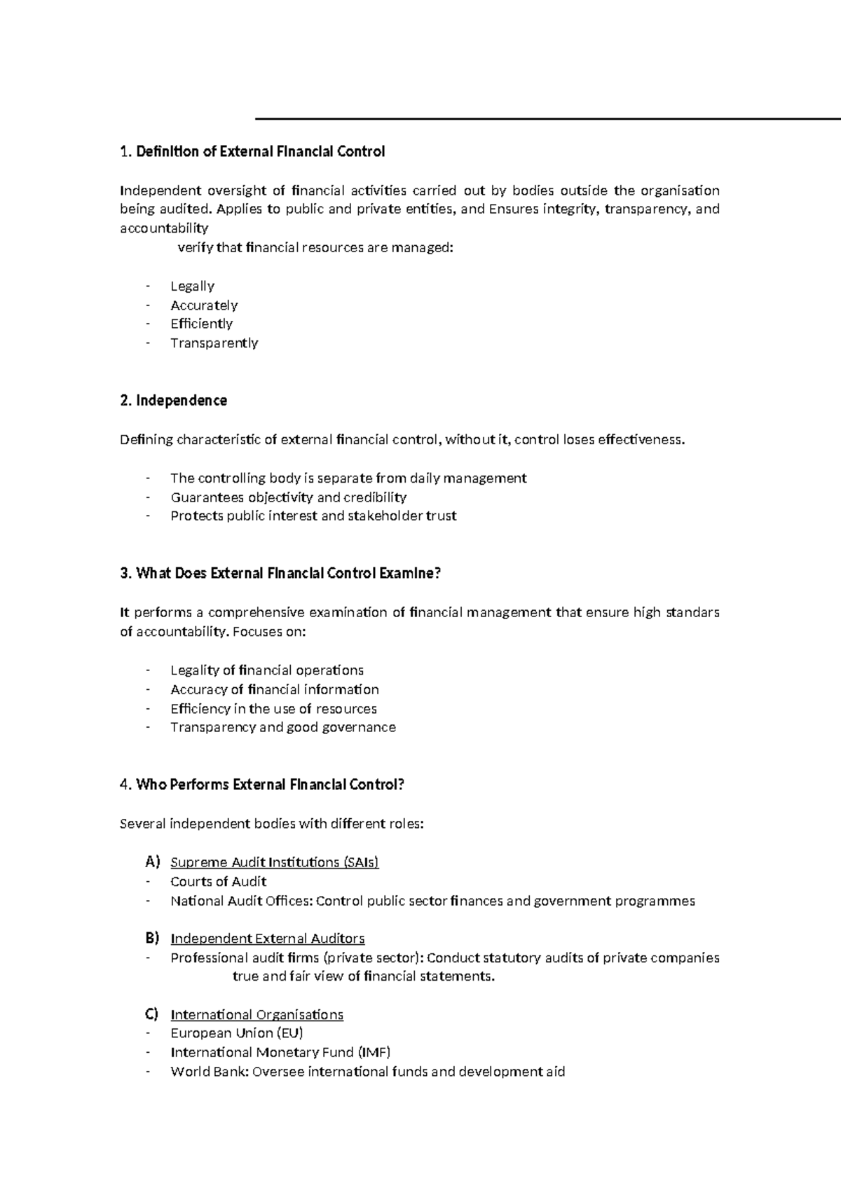 External Financial Control: Definition, Independence & Examination ...